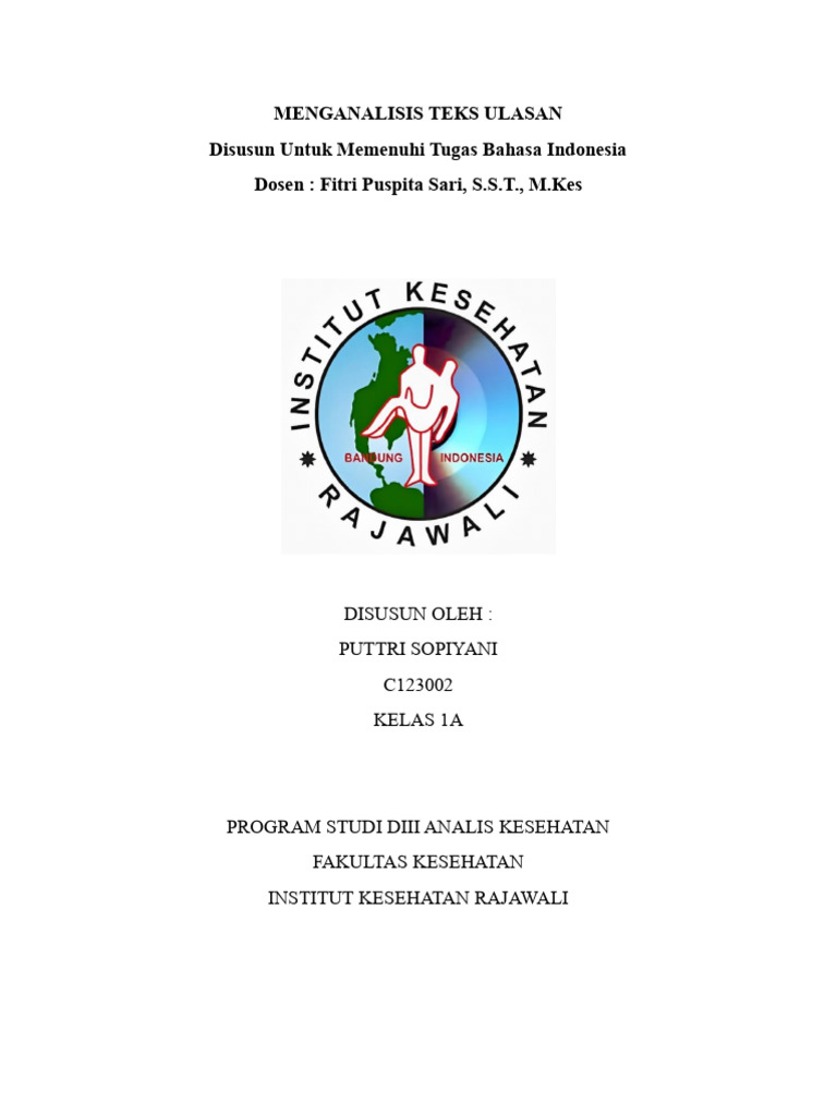 Puttri Sopiyani_c123002_diii Ak_tgs Indo_menganalisis Teks Ulasan (1) | PDF
