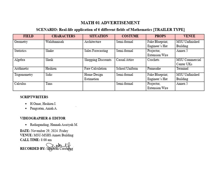 Math Agenda for Real-Life Applications | PDF