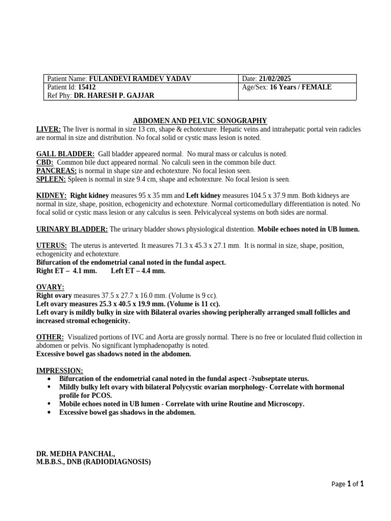 Fulandevi Ramdev Yadav | PDF | Liver | Ovary