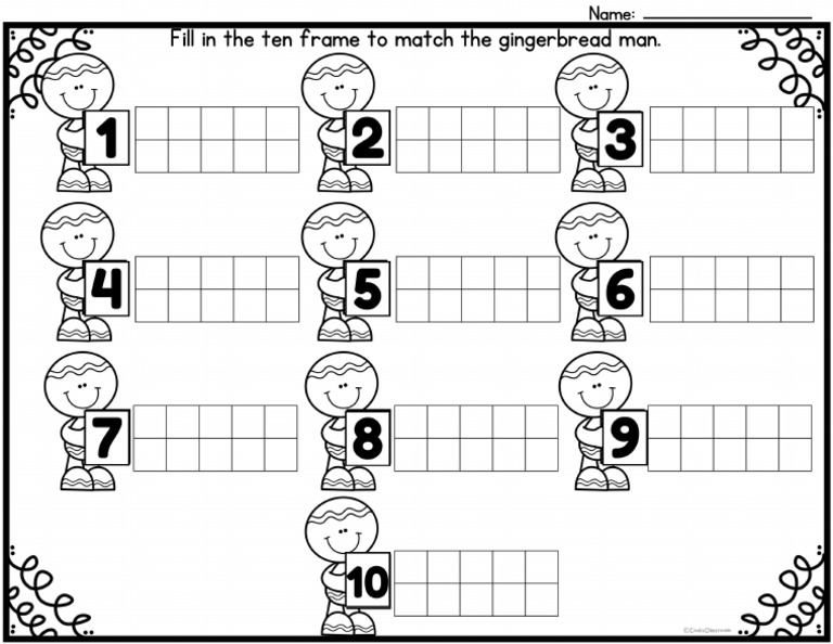 Gingerbread Man Ten Frames FREEBIE | PDF