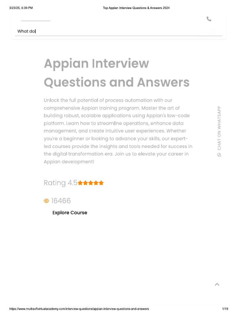 Appian Virtual Academy Questions | PDF