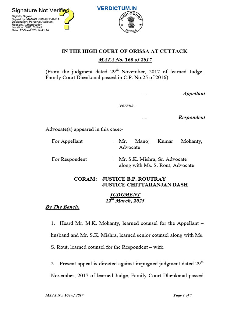 Complete Breakdown of Marriage For Last One Decade Orissa High Court ...