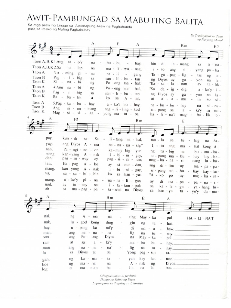 Awit-Pambungad-Sa-Mabuting-Balita | PDF