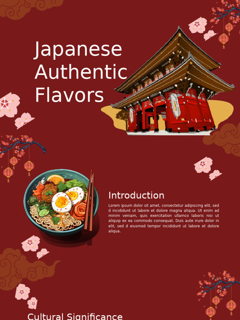 Red and Pink Illustrative Japanese Food Presentation | PDF