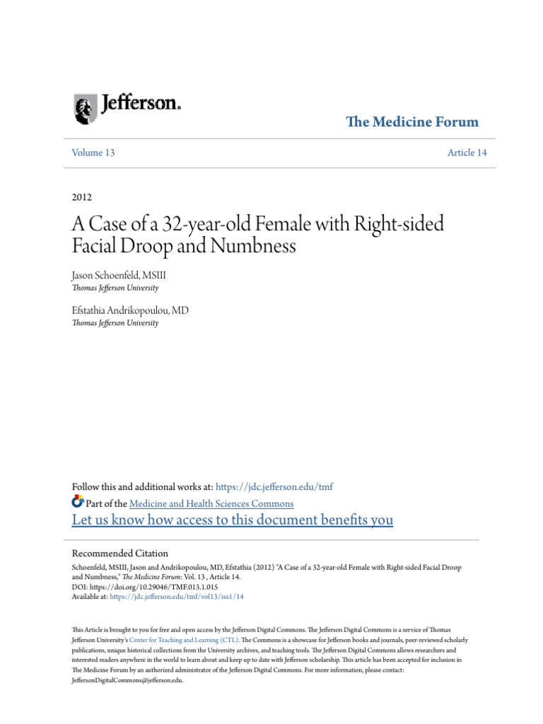 A Case of a 32-Year-old Female With Right-sided Facial Droop and ...