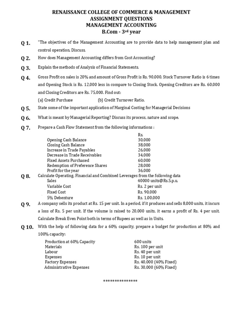 B.Com 3rd Year Assignment Questions | PDF | Entrepreneurship | Budget