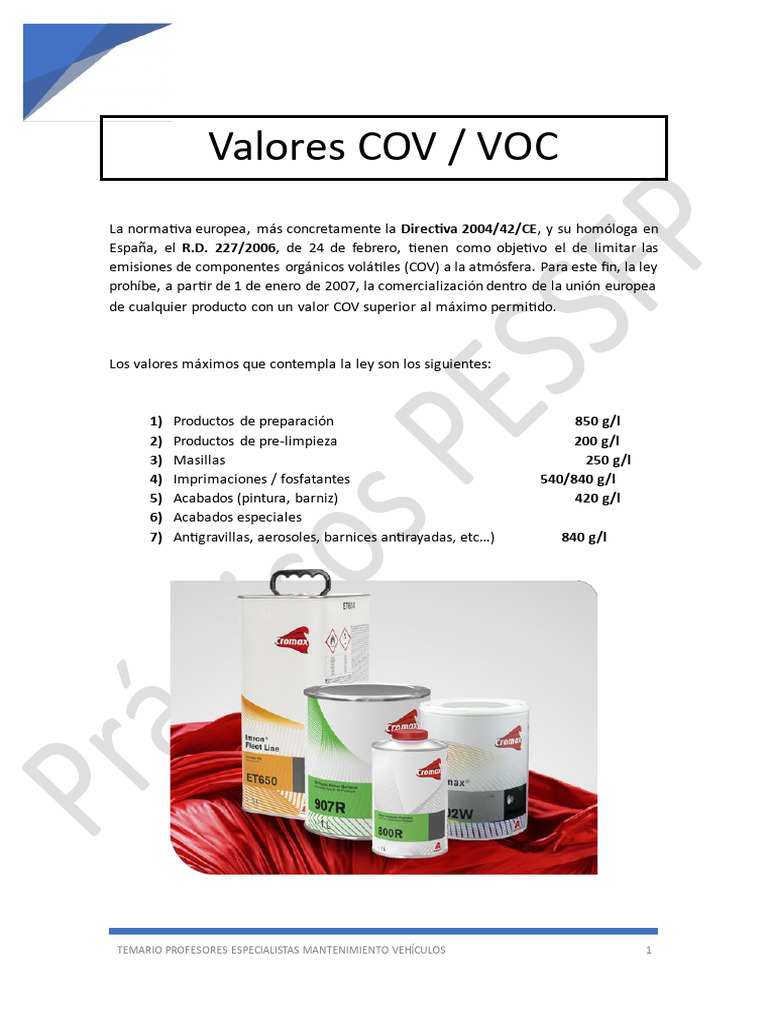 Valores COV | PDF