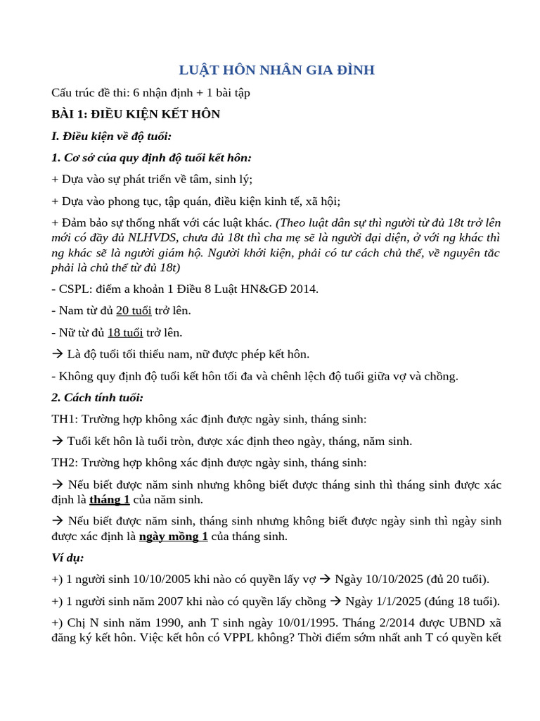 Luật Hôn Nhân Gia Đình | PDF