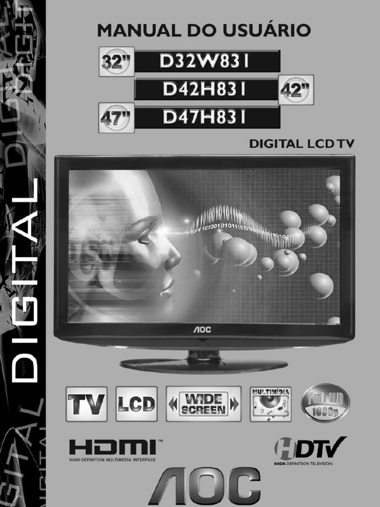 Manual Do Usuario-TV D32W831 D42 47H831 | PDF | HDMI | Televisão digital