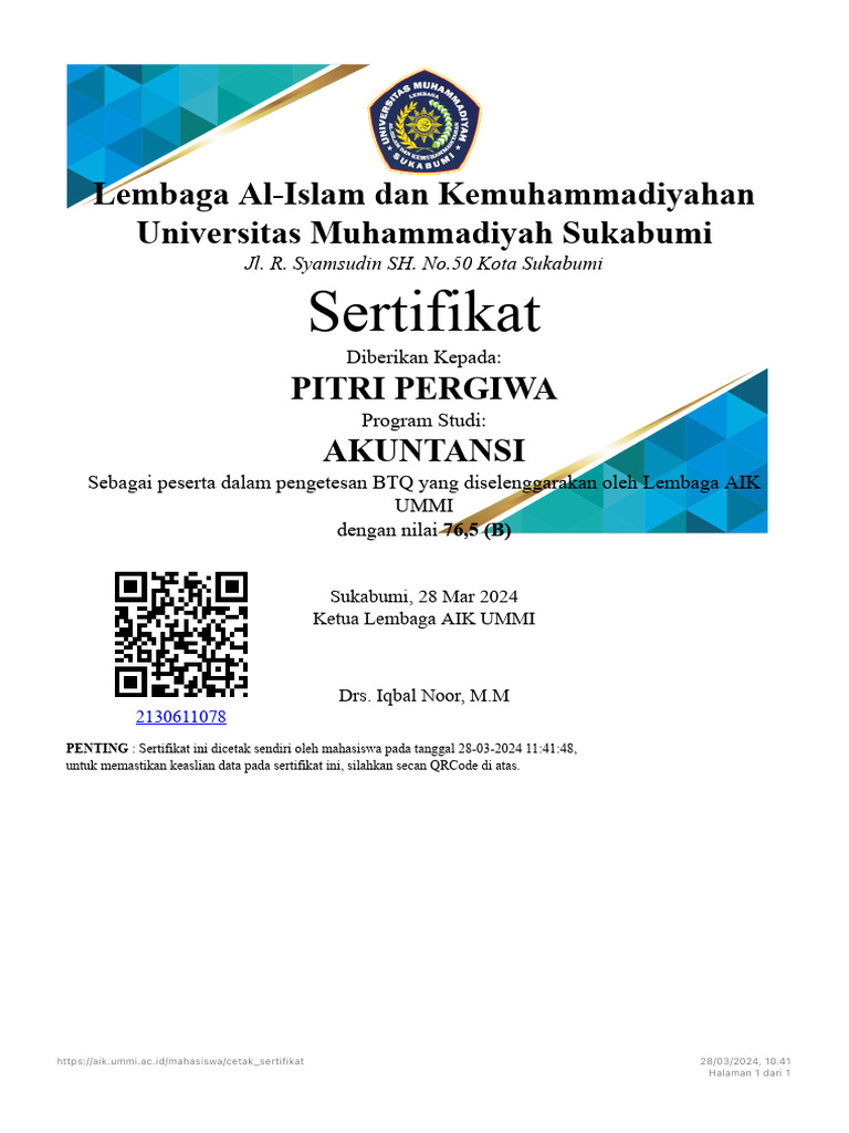 Lembaga AIK UMMI 2 | PDF