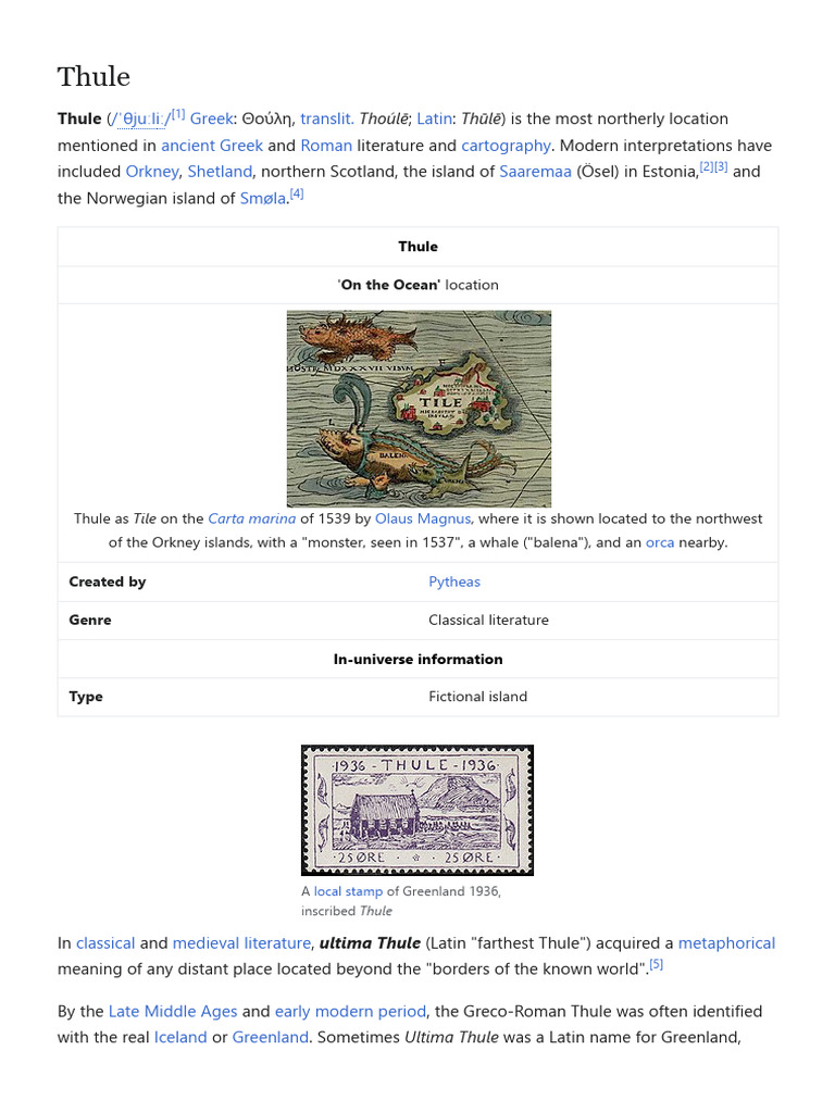 Thule - Wikipedia | PDF