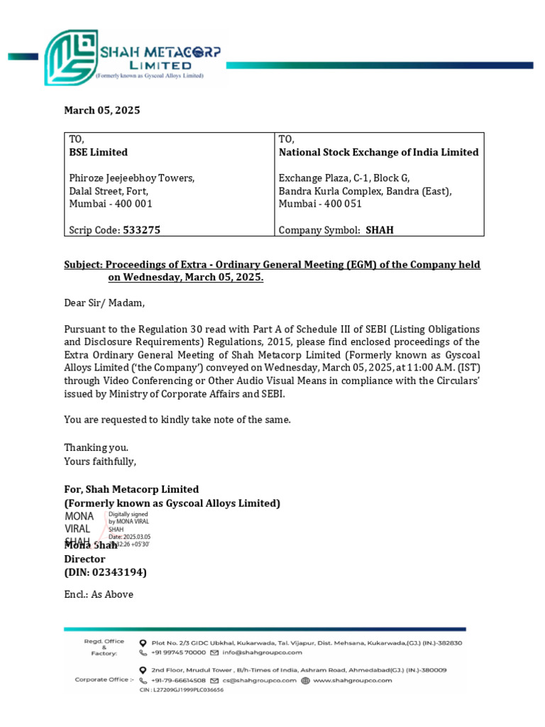 GAL 05032025204157 Outcome EGM 05032025 | PDF | Electronic Voting ...