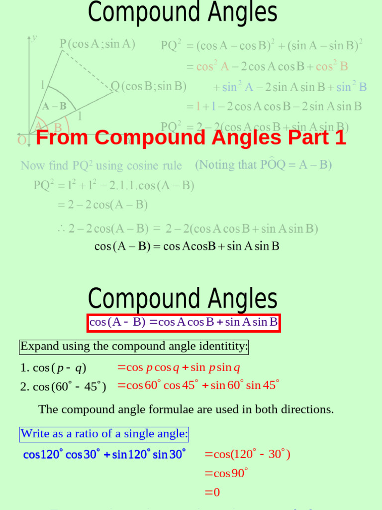 2.2 Compound Angles Part 2 | PDF | Geometry | Combinatorics