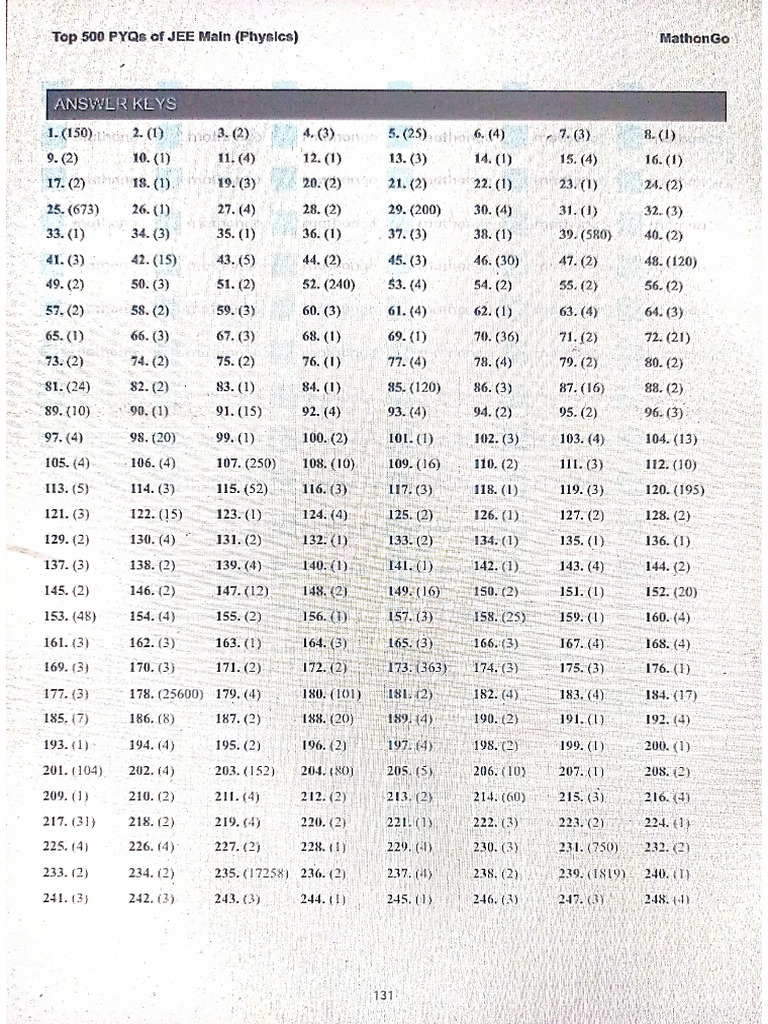 physics answer key | PDF