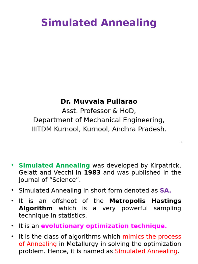 Simulated Annealing | PDF | Mathematical Optimization | Heat Treating