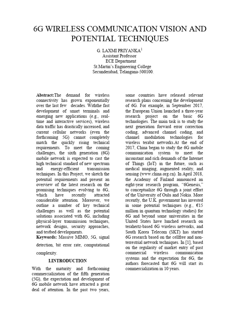 31.6G Wireless Communication Vision and Potential Techniques | PDF ...