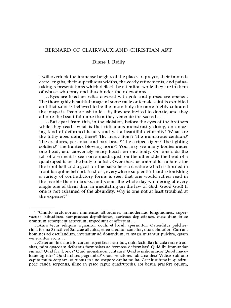 Bernard of Clairvaux on Christian Art | PDF