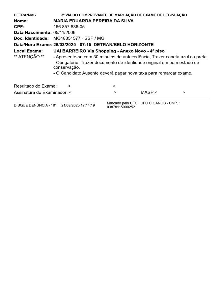 Sistema de Agendamento de Exames Maria Eduarda | PDF