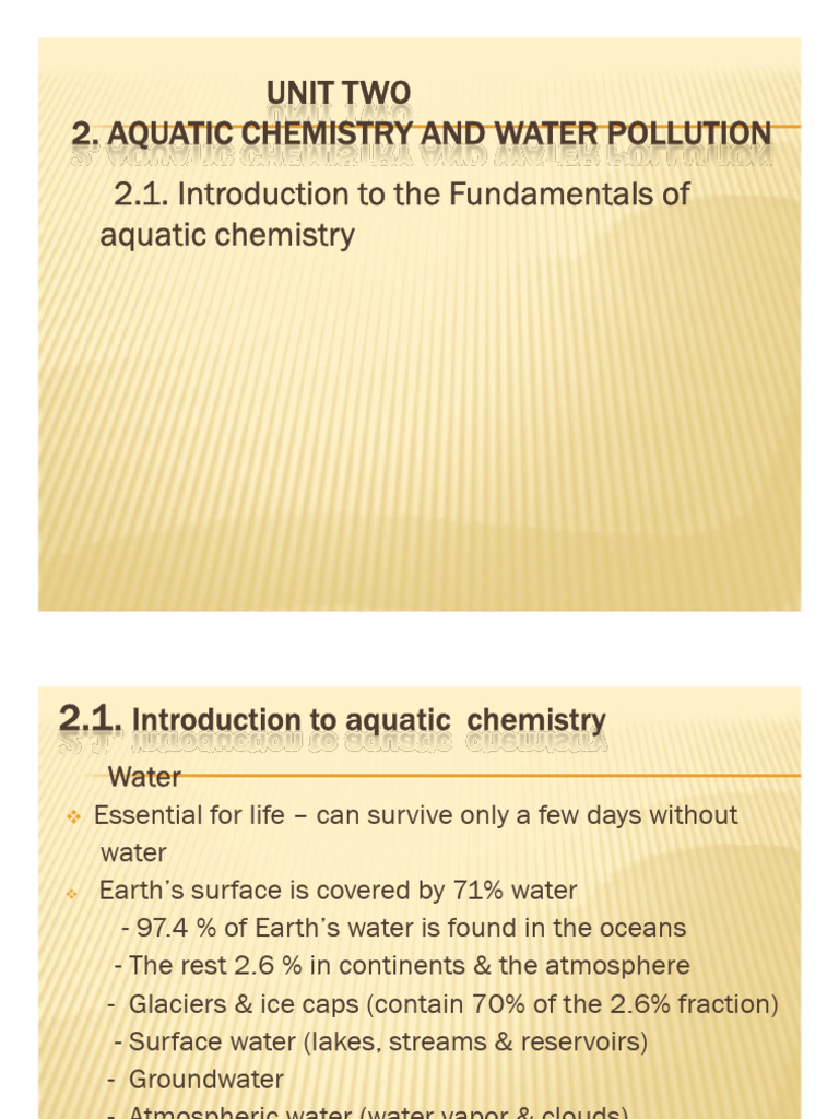 Aquatic Chemistry and Water Pollution | PDF | Water | Sewage Treatment