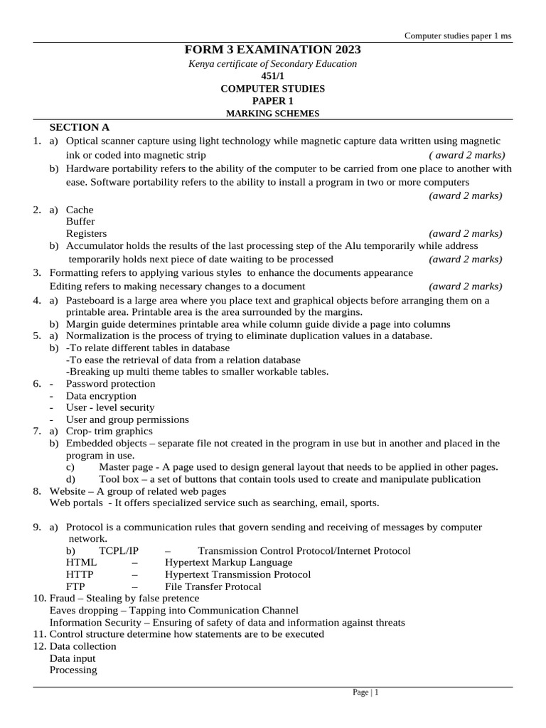 com ms paper 1 | PDF | Computer Data Storage | World Wide Web