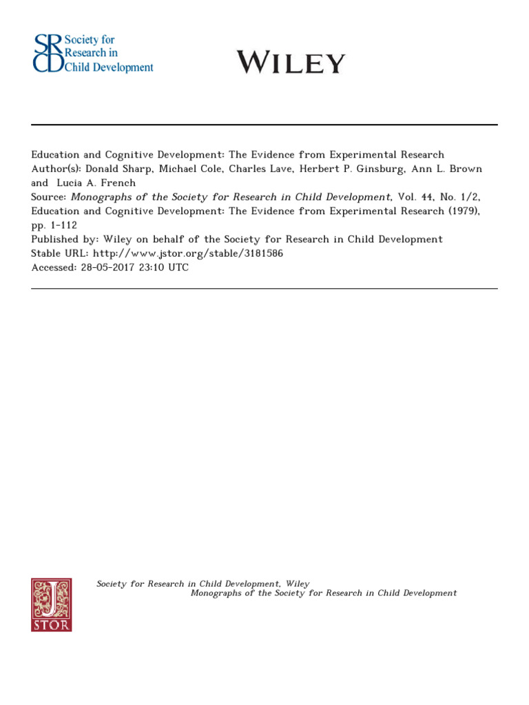 1979-Sharp - Cole .Lave | PDF | Intelligence Quotient | Experience