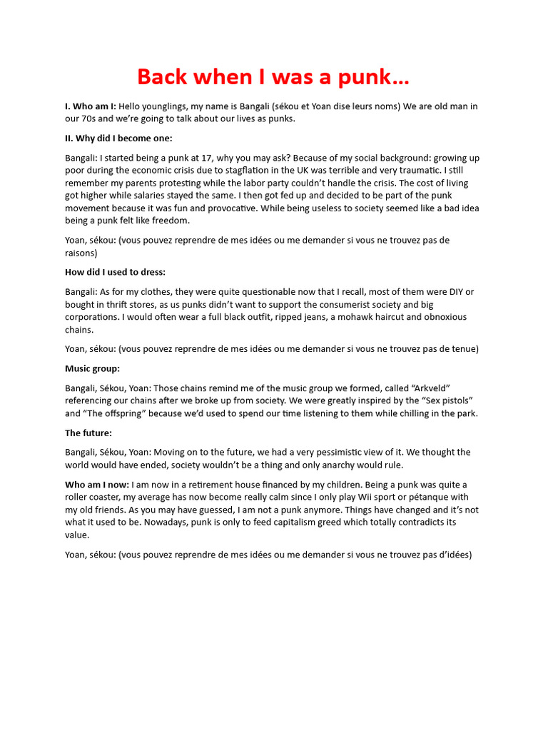 Back When I Was A Punk | PDF