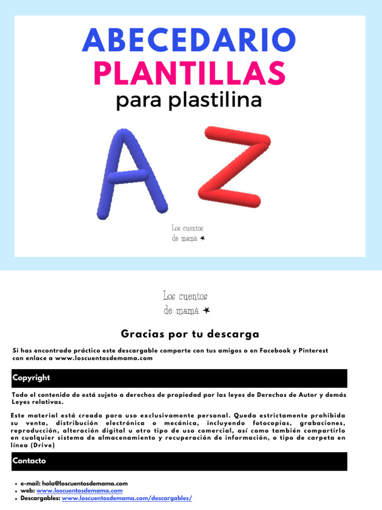 Abecedario Plantilla Plastilina Comprimido | PDF