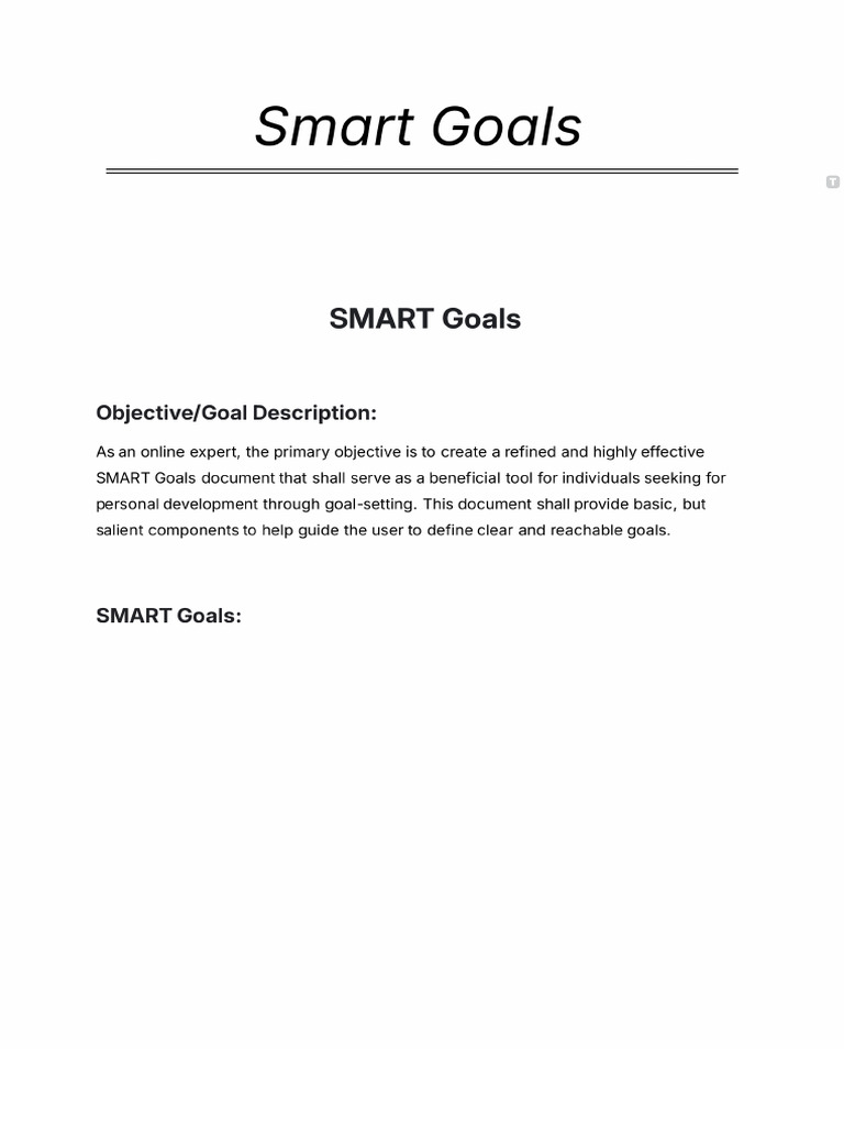 SMART Goals Template | PDF