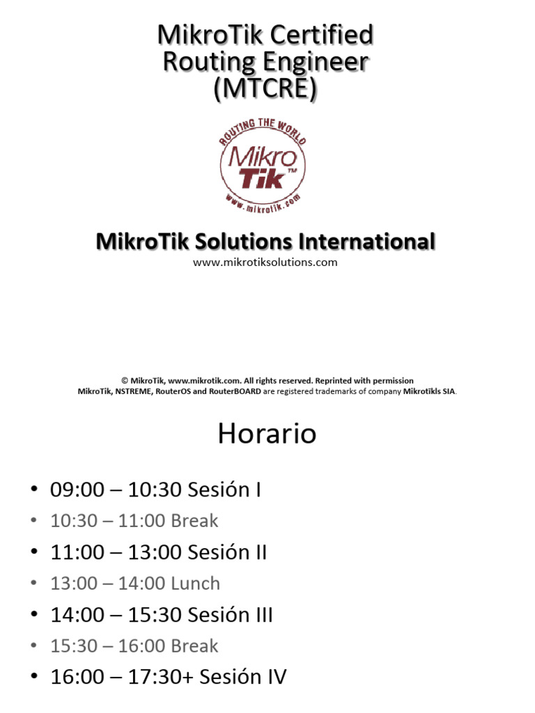 MTCRE | PDF | Enrutador (Computación) | Protocolos de internet