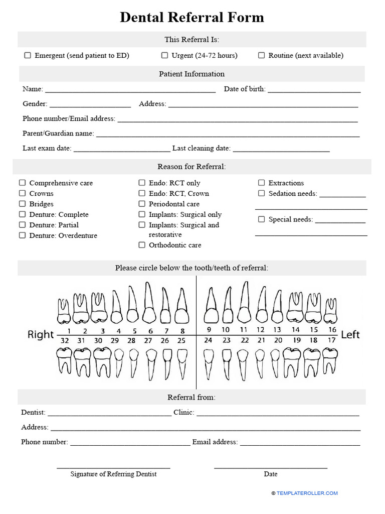 Main Dental Referral Form | PDF