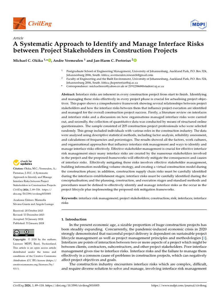 A Systematic Approach To Identify and Manage Interface Risks Between ...