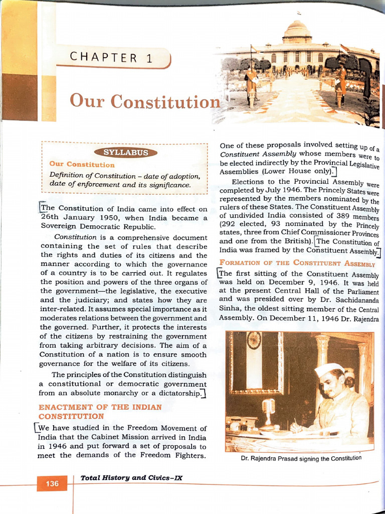History Class 9 The Constitution | PDF