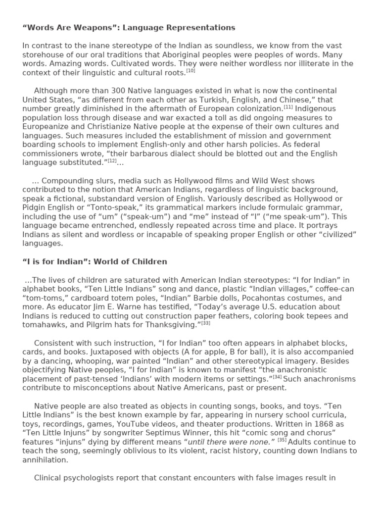 Misrepresentation of Native Americans | PDF | English Language | Prejudices