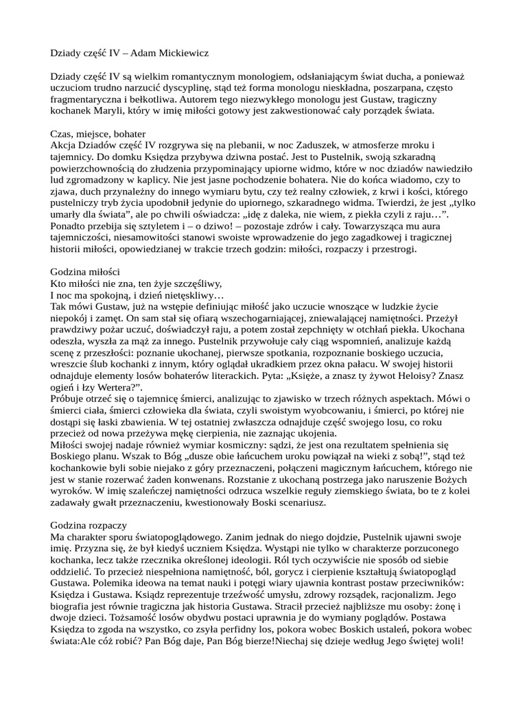 Dziady IV | PDF