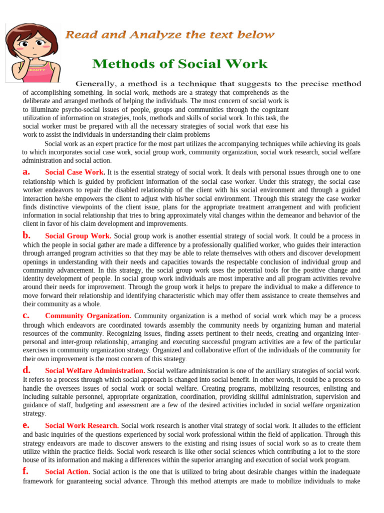 Social Work Methods and Strategies Explained | PDF | Community | Learning