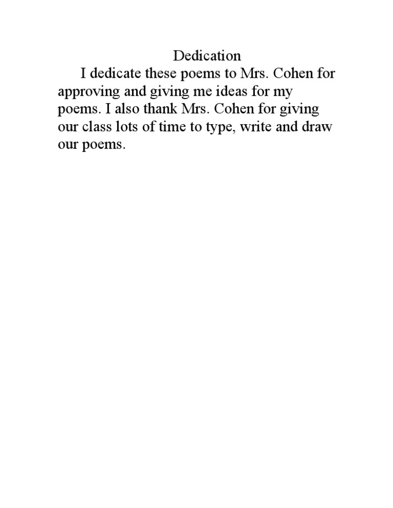 Dedication | PDF | Language Arts & Discipline | Art
