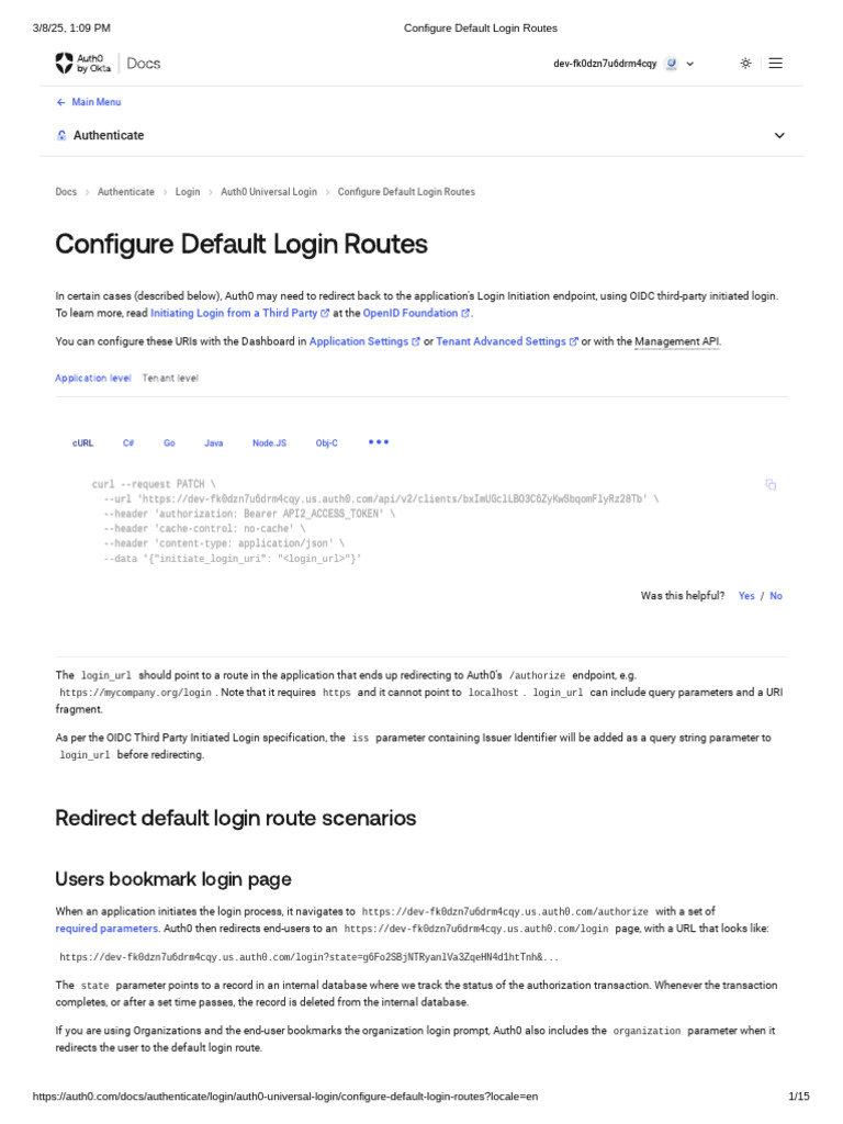 Auth0 Default Login Configuration Guide | PDF | Http Cookie | Computing