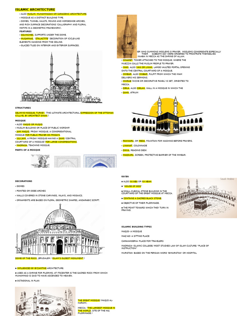 Key Features of Mosque Architecture | PDF | Mosque | Temple
