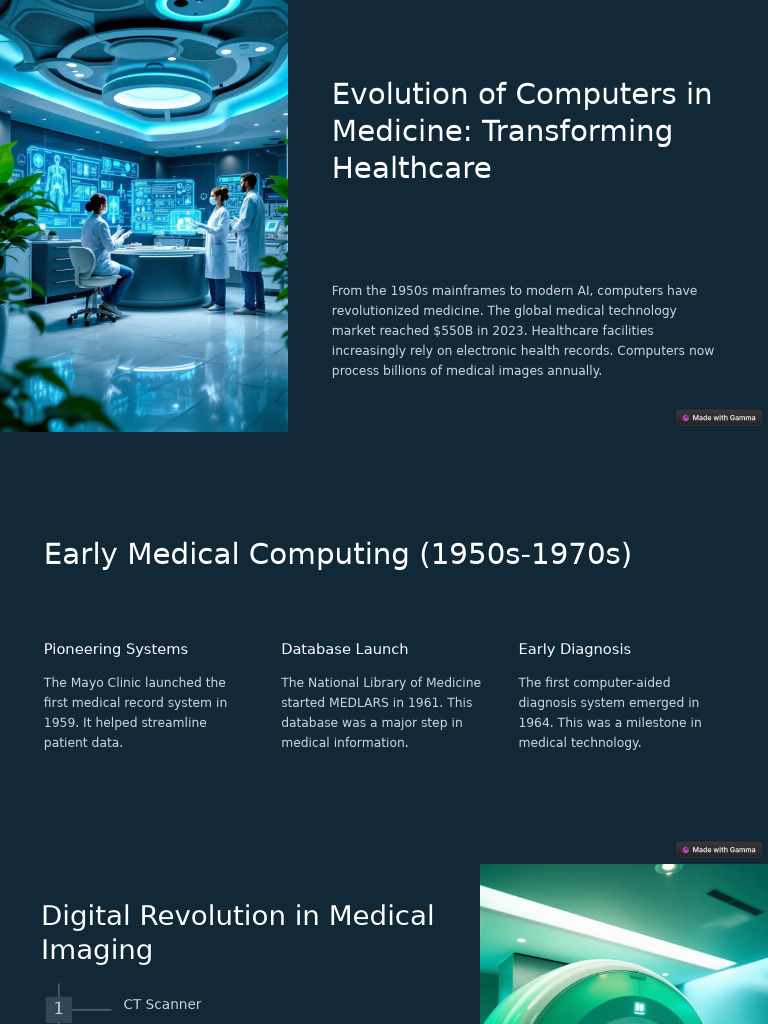 Evolution of Computers in Medicine Transforming Healthcare | PDF ...