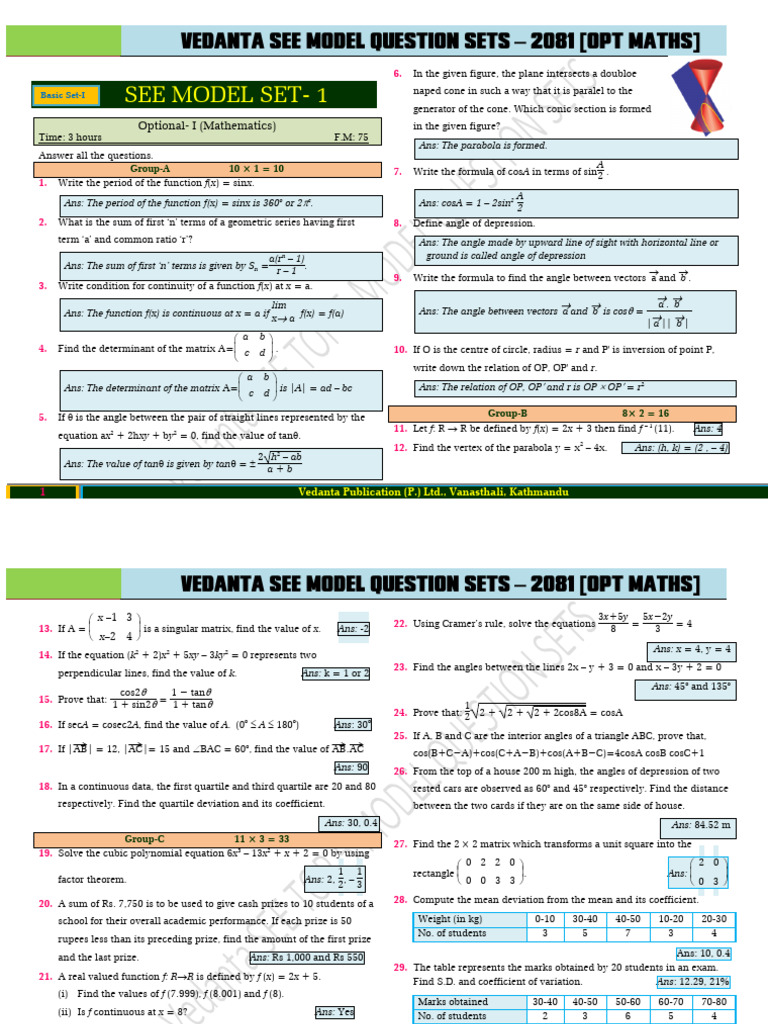 Focus On See Opt Mathematics 20241223140911 | PDF | Matrix (Mathematics ...