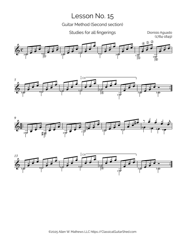 Aguado Guitar - Method Second - Section No15 ClassicalGuitarShed | PDF | Musical Forms | Music ...