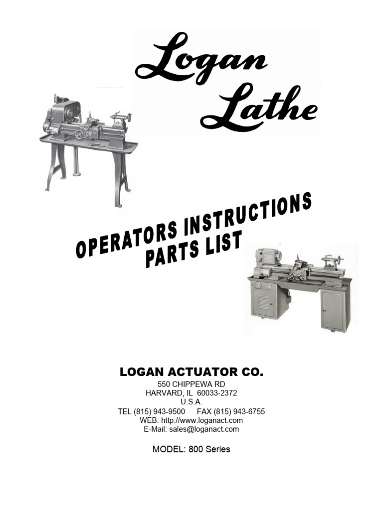 Logan Lathe Model 820 Manual | PDF | Machine Tool | Machines