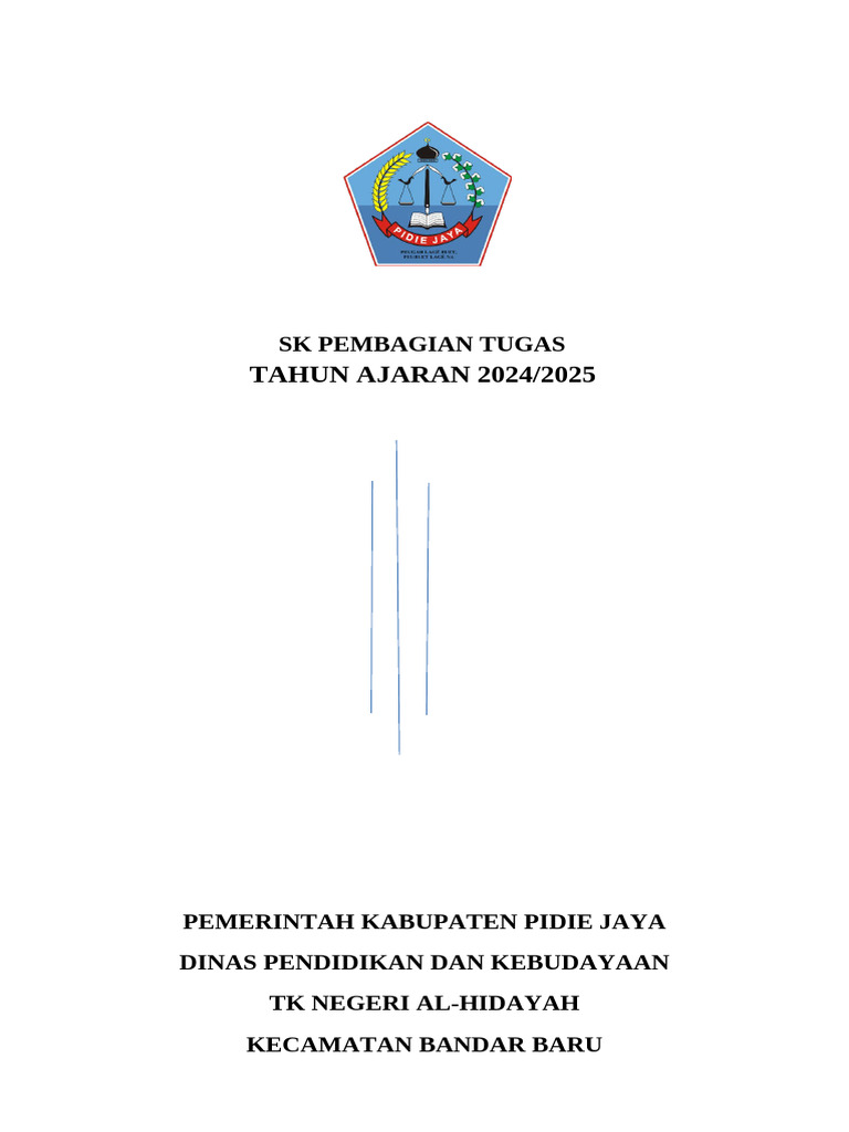 Cover SK Pembagian Tugas TKN Al-Hidayah | PDF