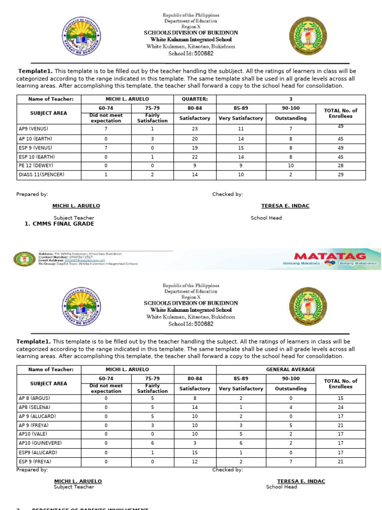 CMSS 2025 Grade 9 Performance Report | PDF | Teaching | Learning