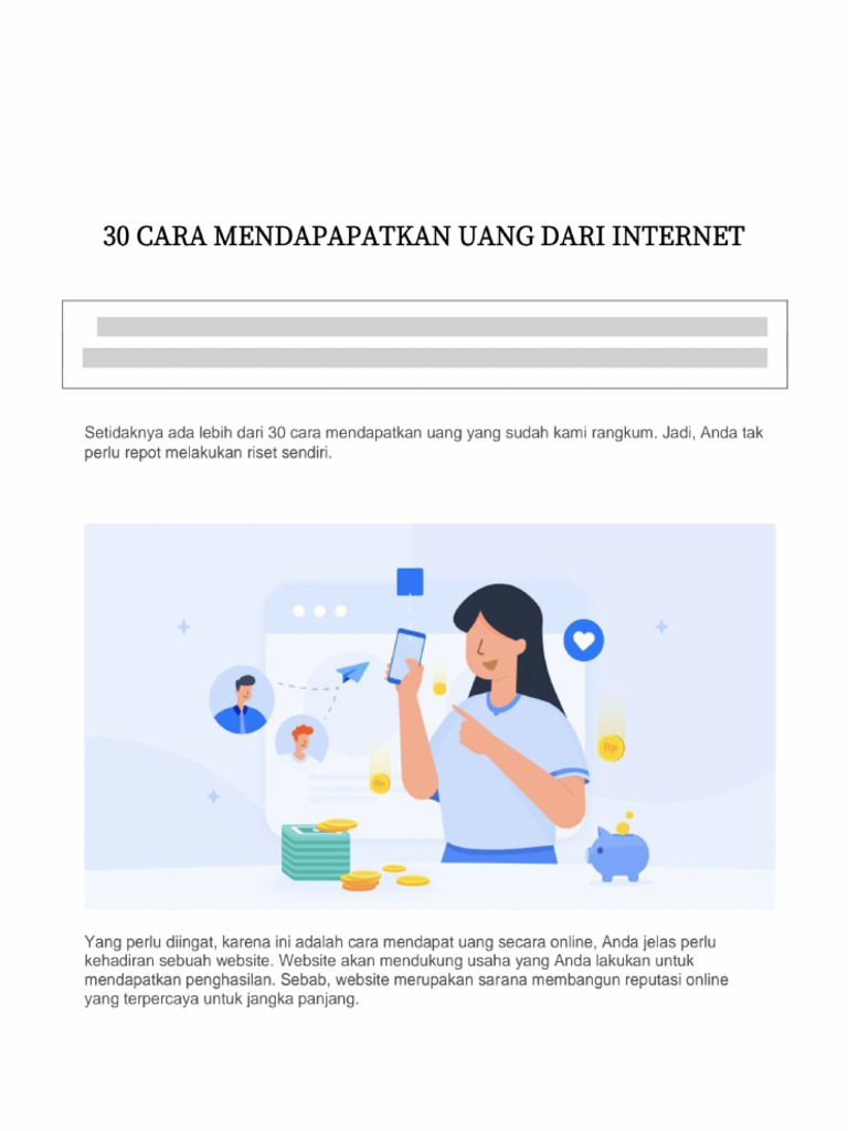 30 Cara Mendapatkan Uang Dari Internet | PDF