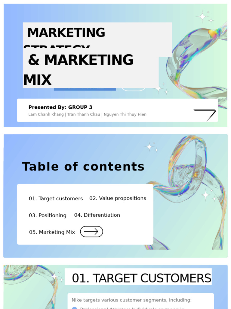 MKT Strategy and MKT Mix - GROUP 3 | PDF | Nike | Pricing