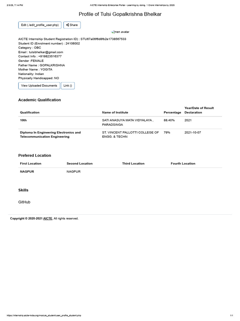 AICTE Internship Enterprise Portal - Learning by Doing. 1 Crore ...