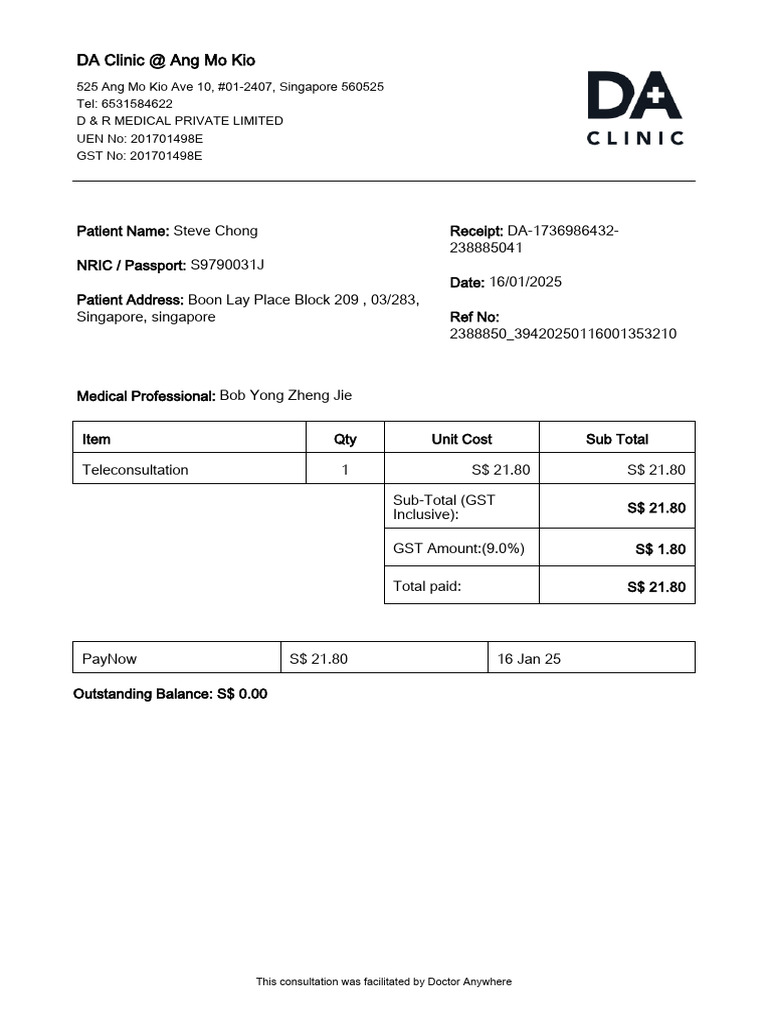 16jan Receipt MC | PDF