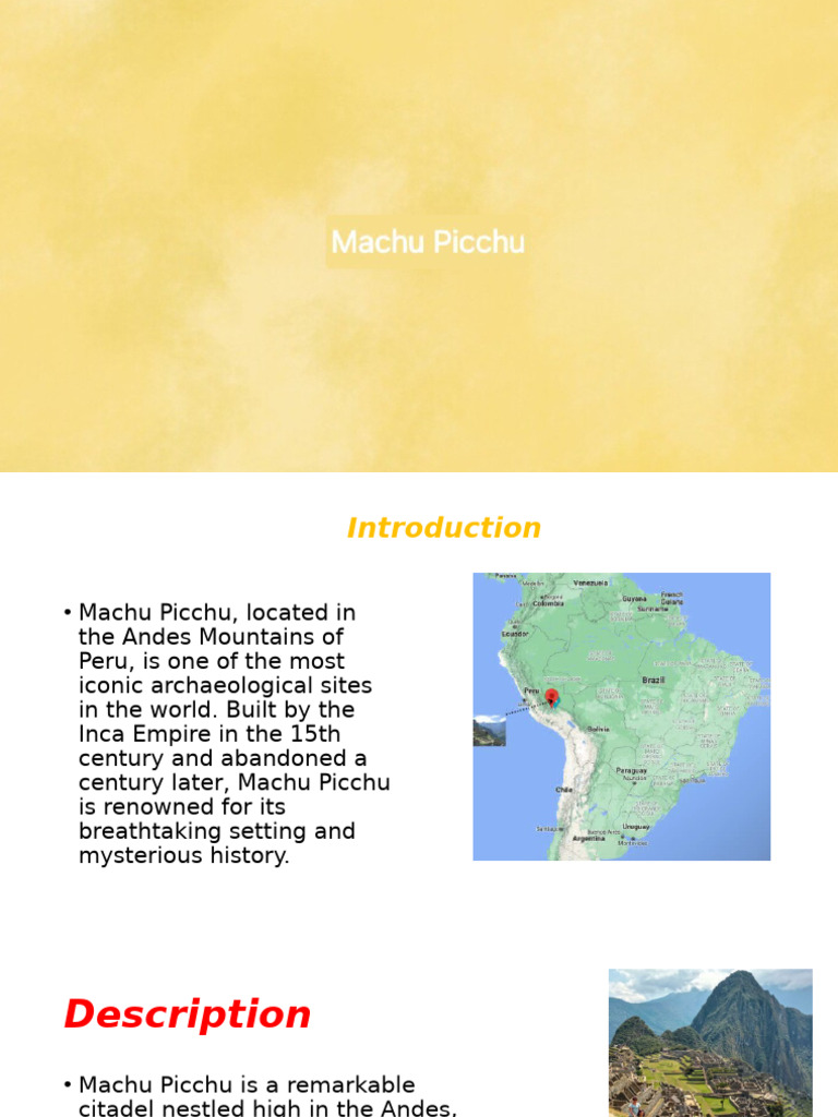 Discover Machu Picchu: Inca Marvel | PDF