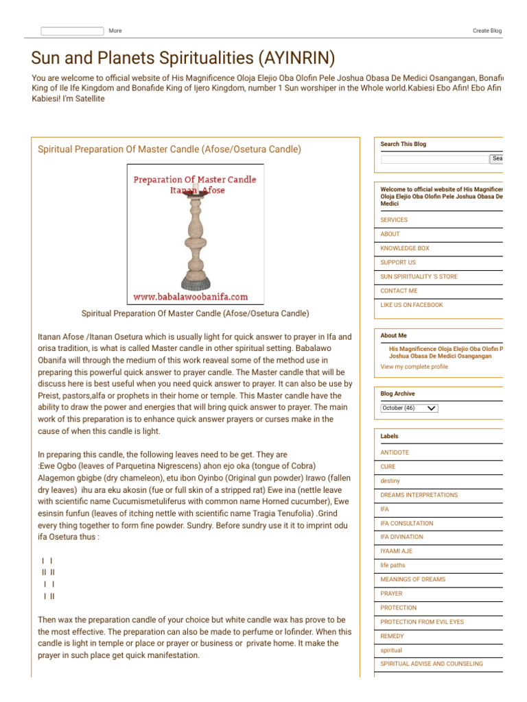 Afose Master Candle | PDF